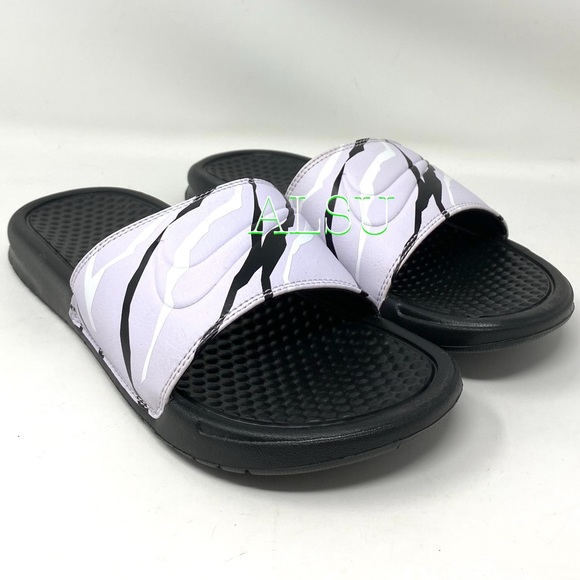 Nike | Shoes | Nike Benassi Slides Womens Sandals Pink White | Poshmark